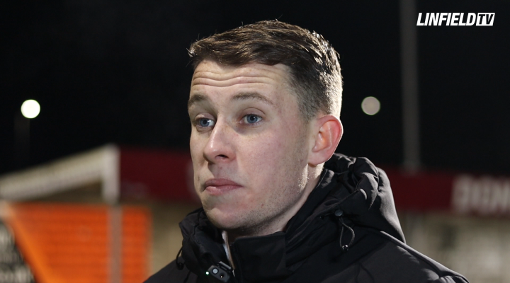 Kyle McClean reaction vs Dungannon 16/01/2024 - Linfield Football Club