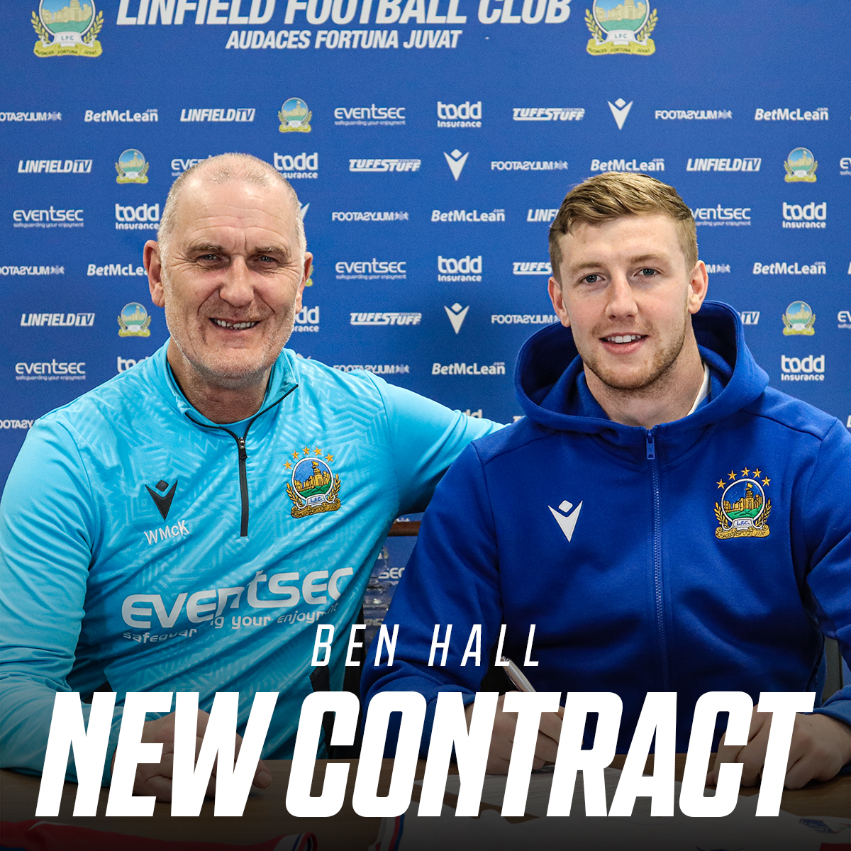Ben Hall & Chris Johns Sign Extensions - Linfield Football Club