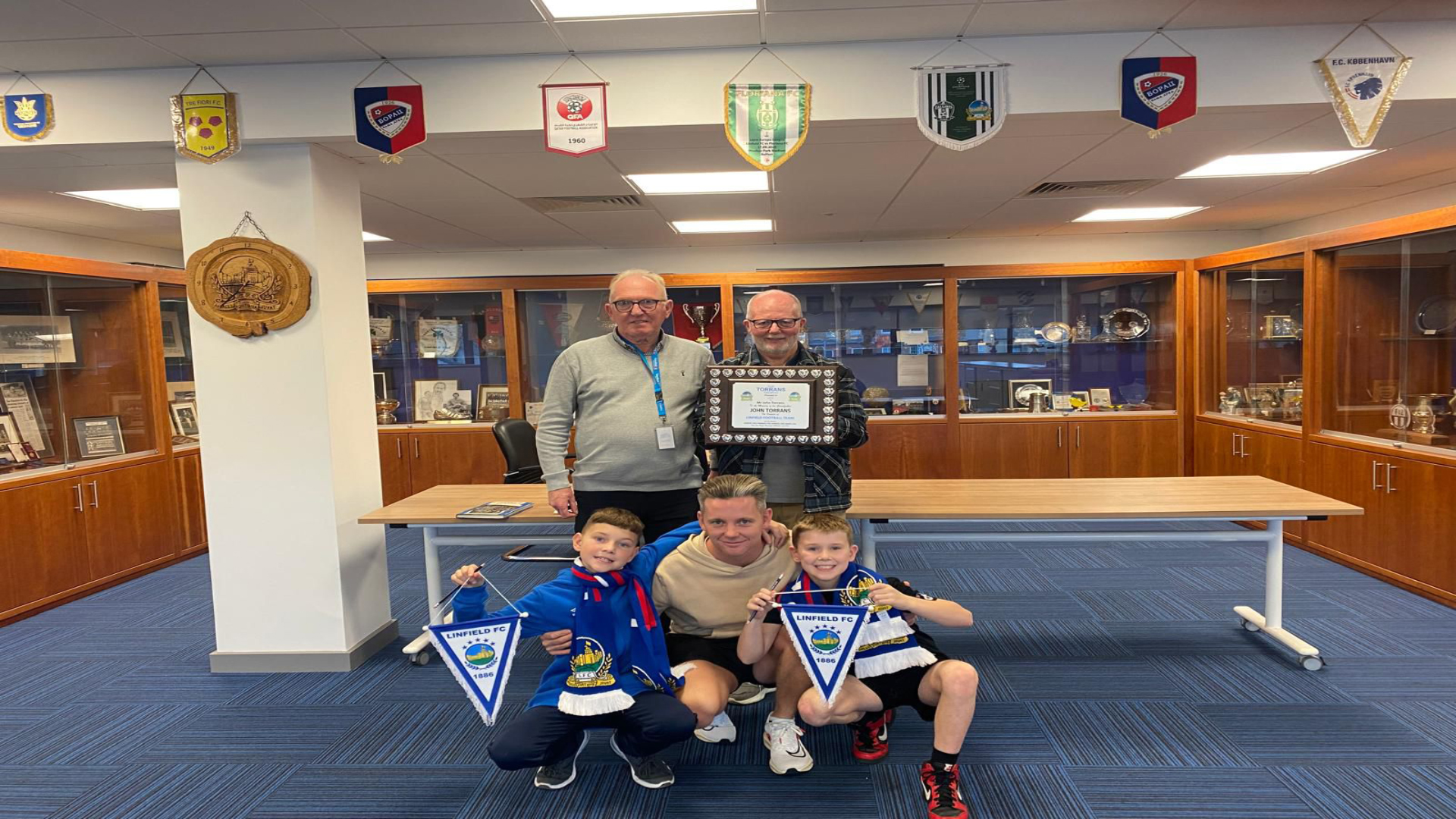 Torrans family visit Windsor Park - Linfield Football Club