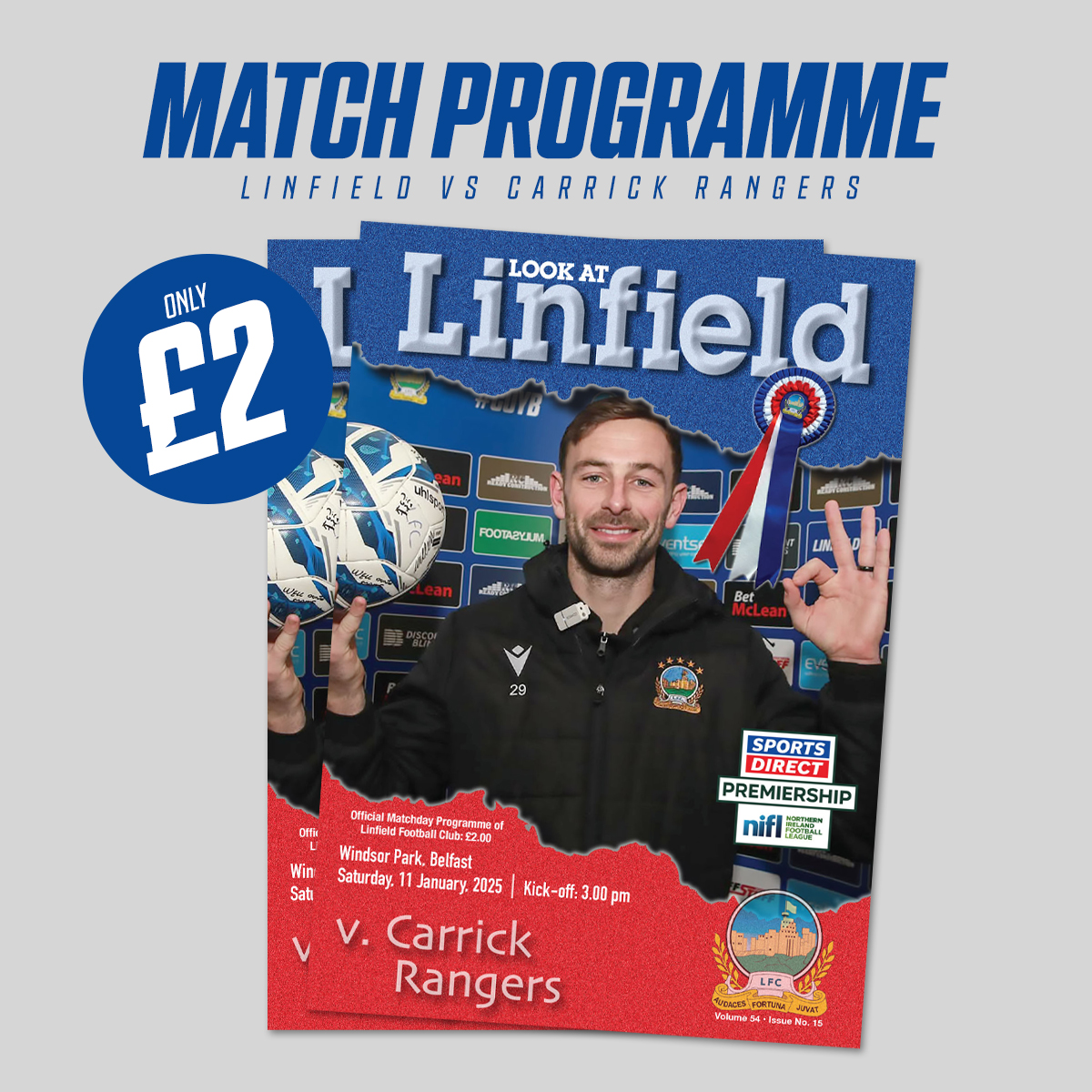 Match Programme vs Carrick Rangers - Linfield Football Club
