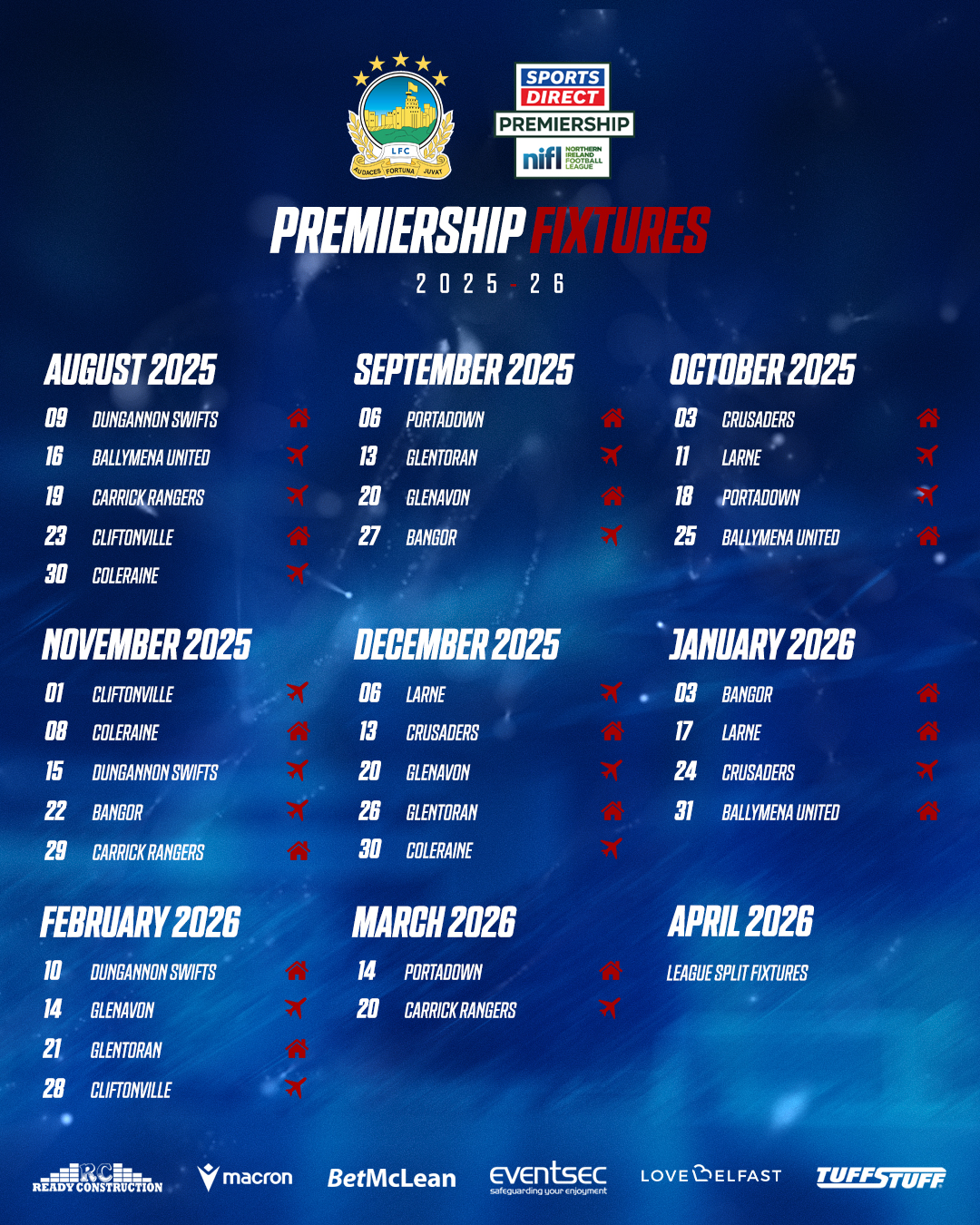 NIFL Premiership 25/26 Fixtures Released - Linfield Football Club