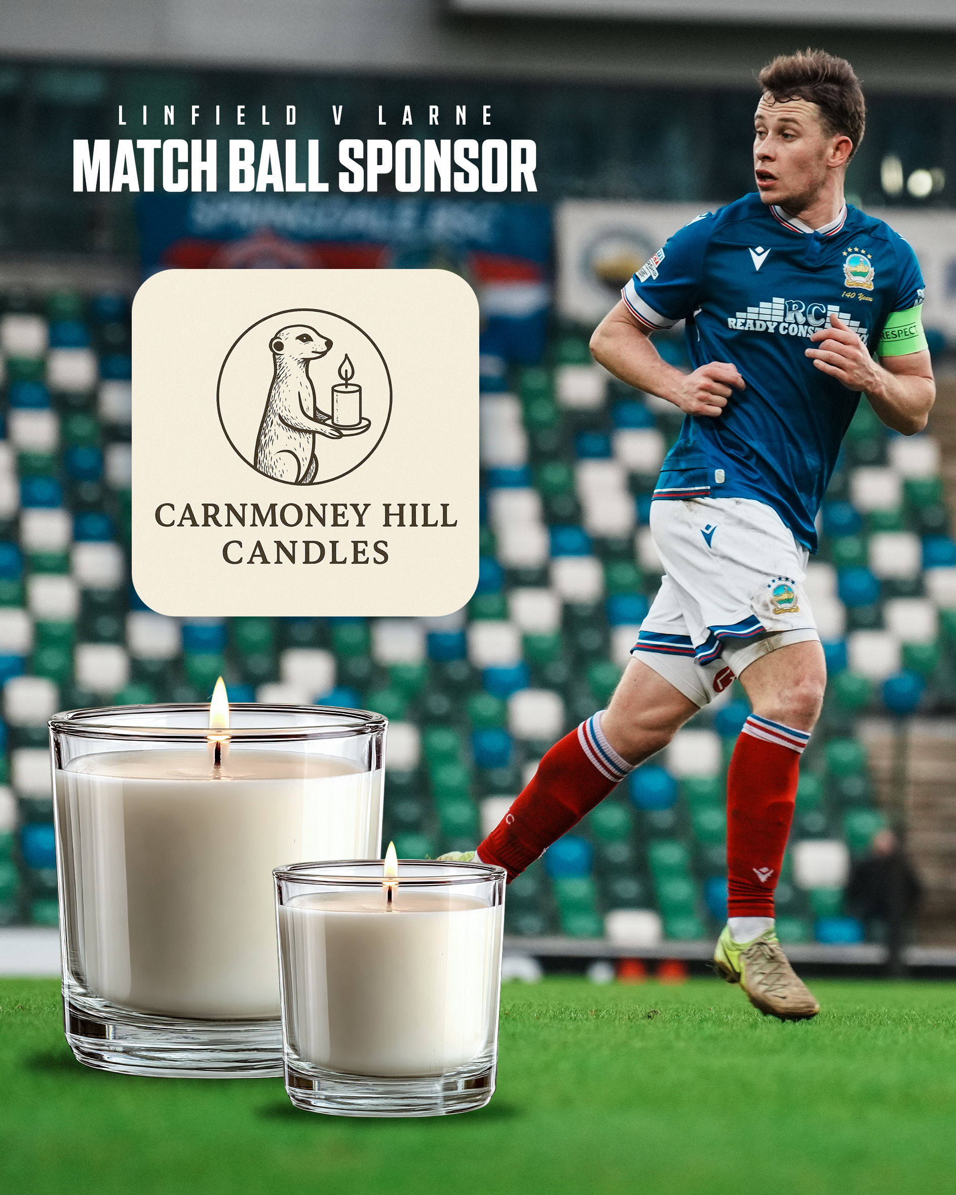 Linfield Grateful to Carnmoney Hill Candles for Match Ball Sponsorship ...